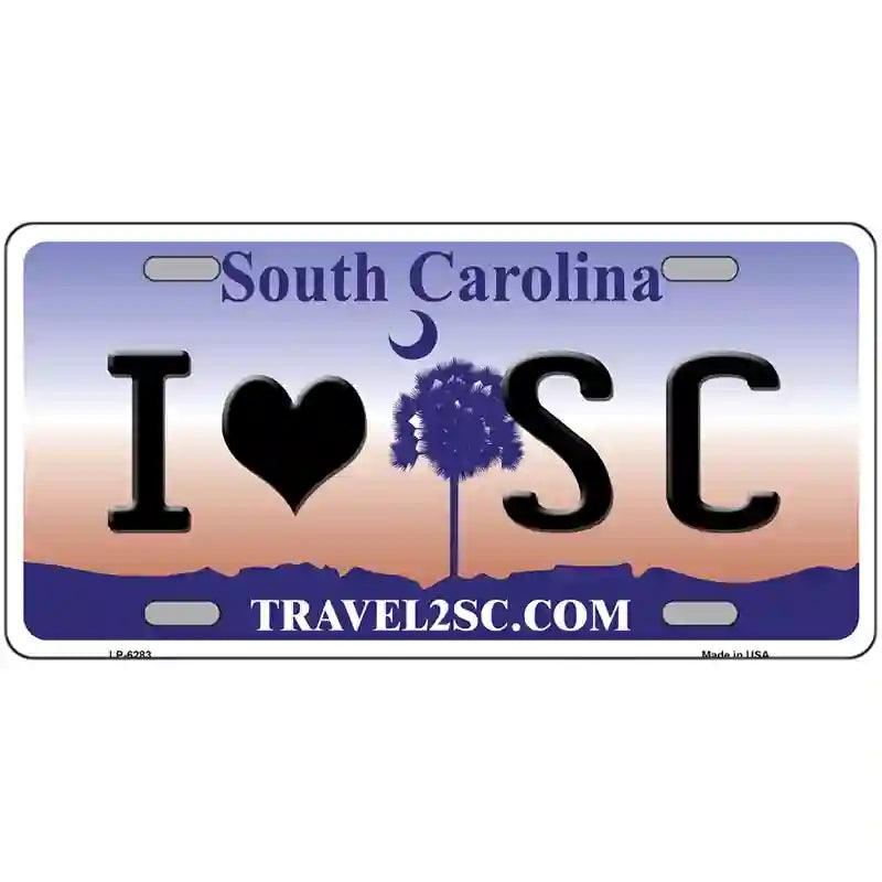 I Love South Carolina Novelty Metal License Plate | Smart Blonde