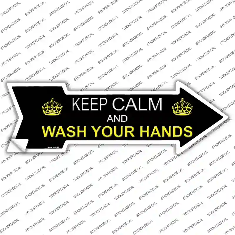 Keep Calm Wash Your Hands Novelty Arrow Sticker Decal | Smart Blonde