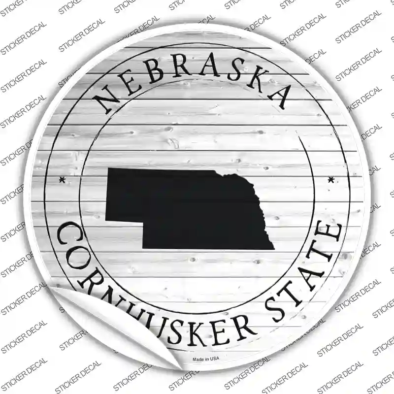 Nebraska Cornhusker State Novelty Circle Sticker Decal | Smart Blonde