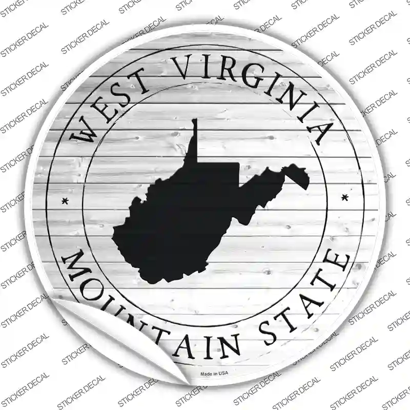 West Virginia Mountain State Wholeslae Novelty Circle Sticker Decal ...