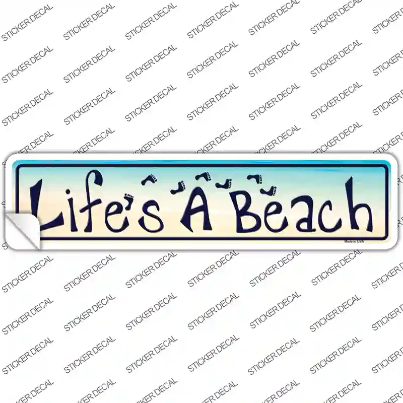 Lifes A Beach Novelty Narrow Sticker Decal | Smart Blonde