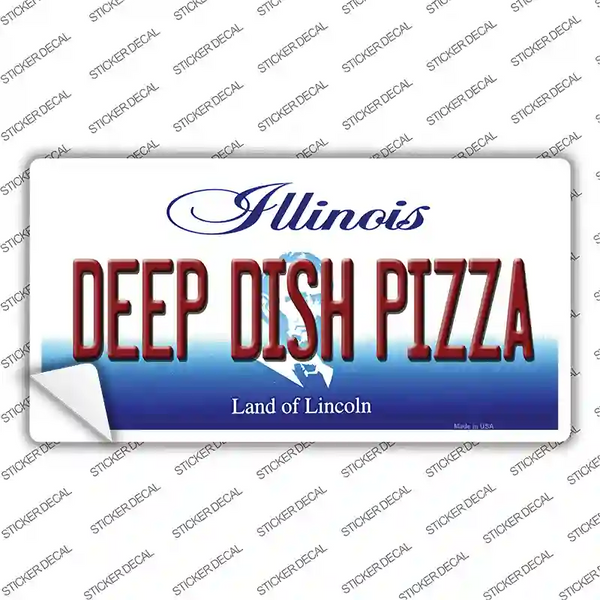 Deep Dish Pizza Illinois Novelty Sticker Decal | Smart Blonde