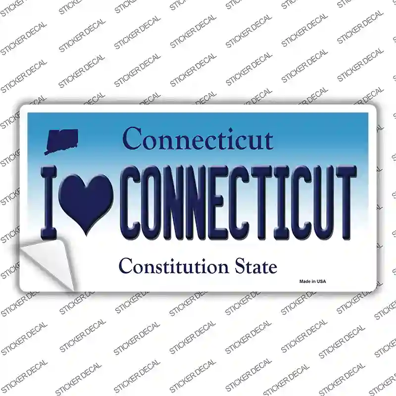 I Love Connecticut Novelty Sticker Decal | Smart Blonde