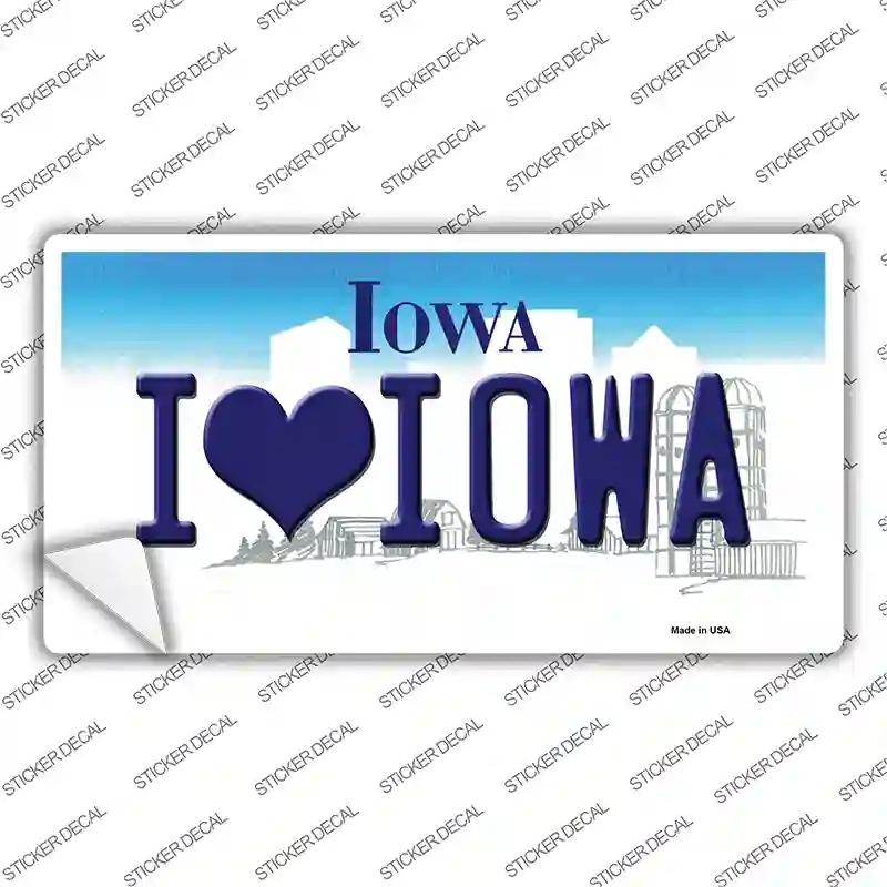 I Love Iowa Novelty Sticker Decal | Smart Blonde