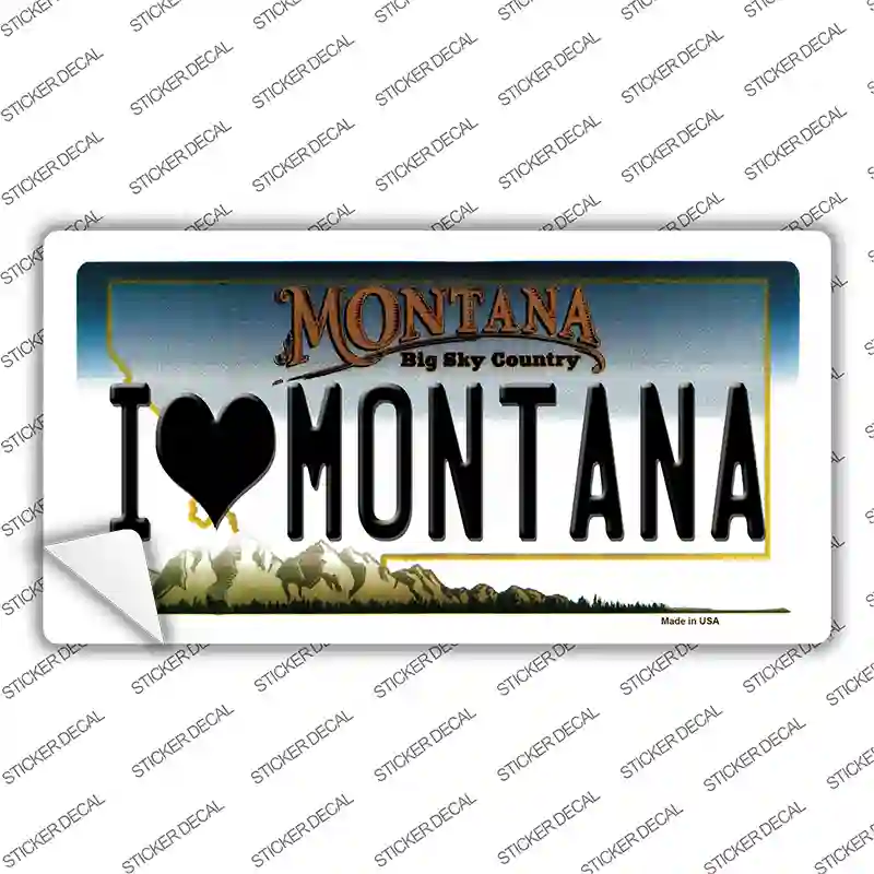 I Love Montana State Novelty Sticker Decal | Smart Blonde