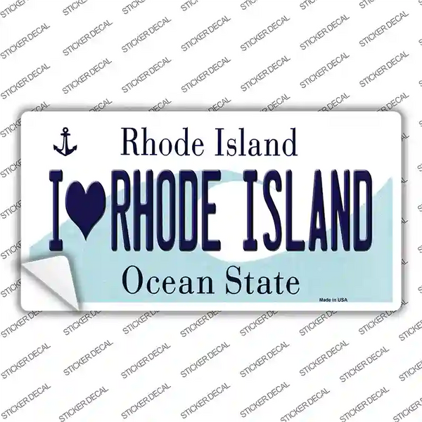 I Love Rhode Island State Novelty Sticker Decal | Smart Blonde