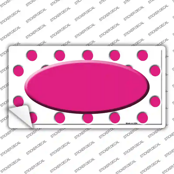 Hot Pink White Polka Dot Center Oval Novelty Sticker Decal | Smart Blonde