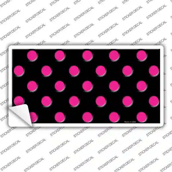 Hot Pink Polka Dots Black Novelty Sticker Decal | Smart Blonde