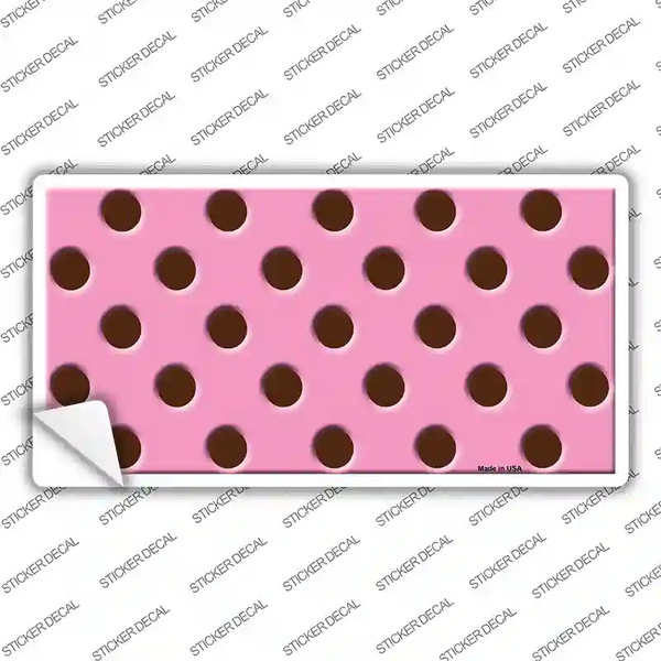 Chocolate Brown Polka Dots Pink Novelty Sticker Decal | Smart Blonde