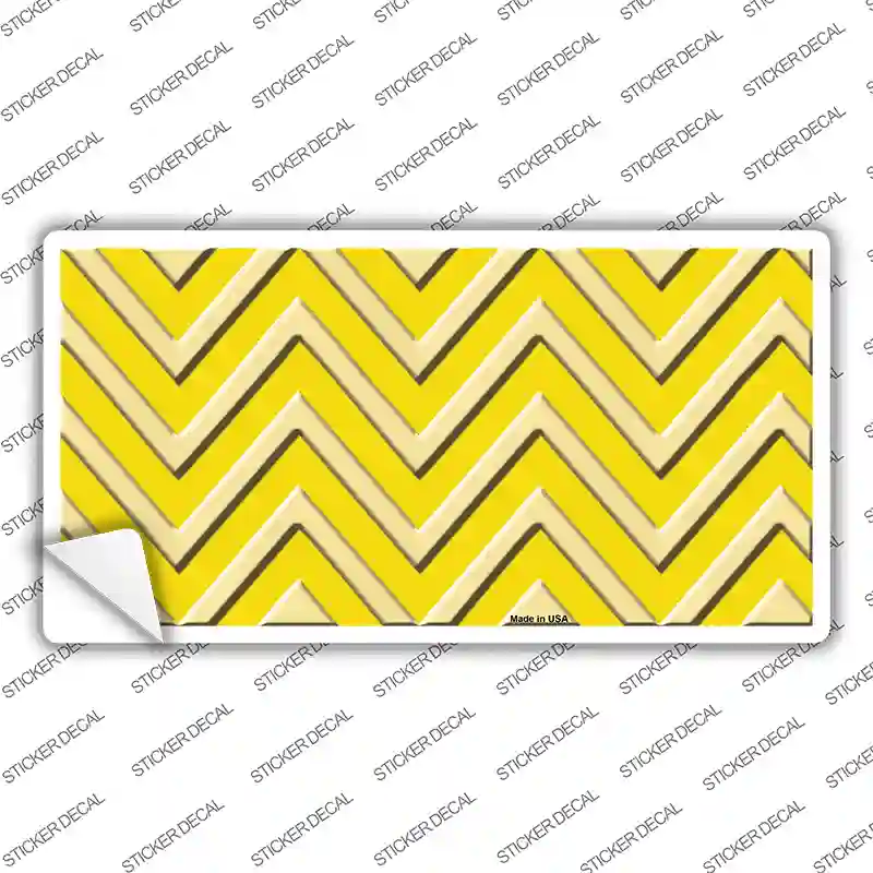 Yellow Light Yellow Chevron Novelty Sticker Decal | Smart Blonde