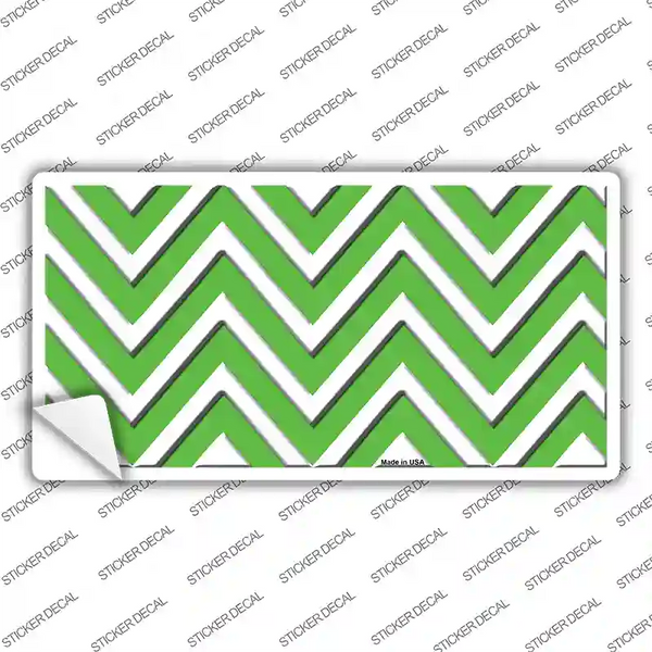 Kelly Green White Chevron Novelty Sticker Decal | Smart Blonde