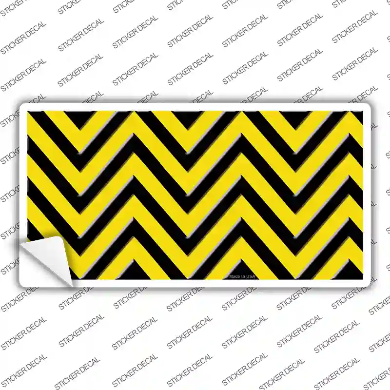 Yellow Black Chevron Novelty Sticker Decal | Smart Blonde