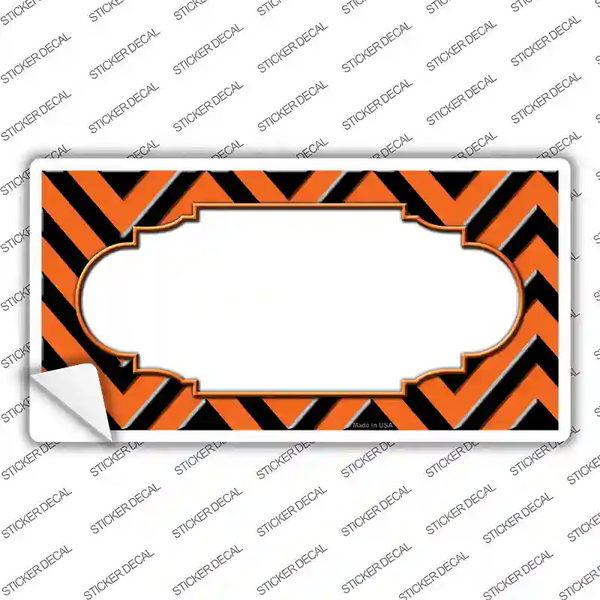 Orange Black Chevron Scallop Novelty Sticker Decal | Smart Blonde