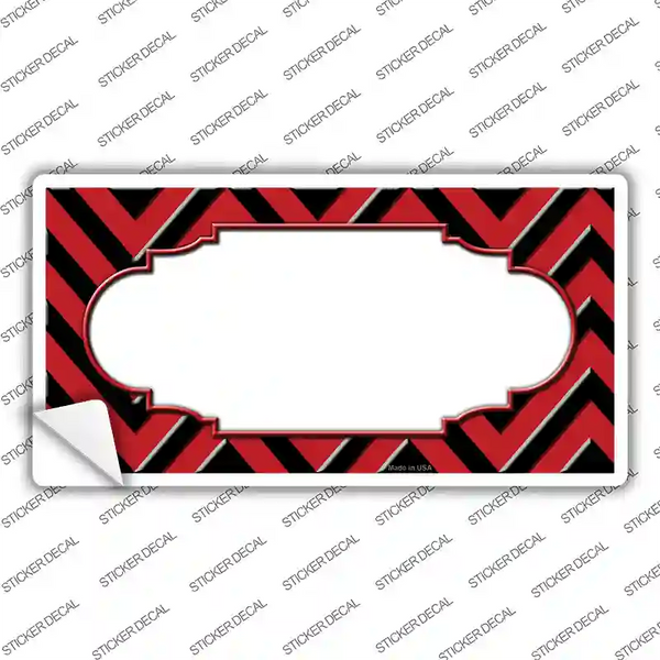 Red Black Chevron Scallop Novelty Sticker Decal | Smart Blonde