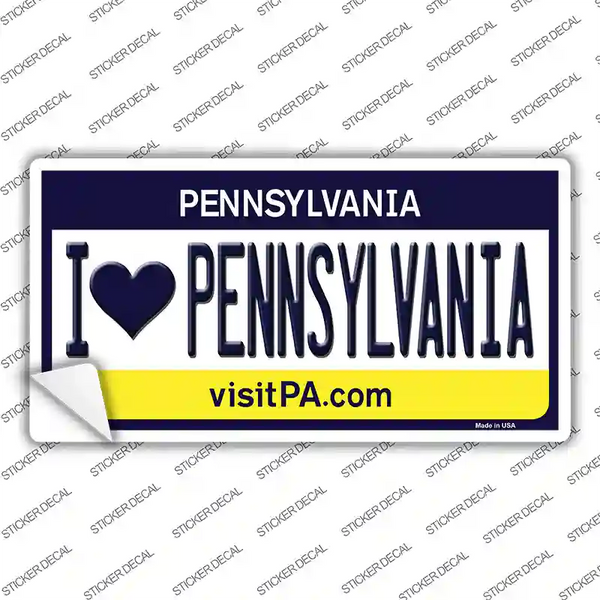 I Love Pennsylvania State Novelty Sticker Decal | Smart Blonde