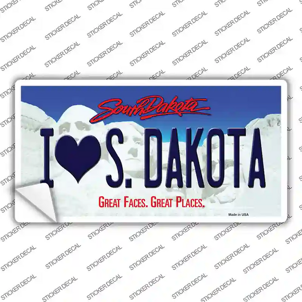 I Love South Dakota Novelty Sticker Decal | Smart Blonde