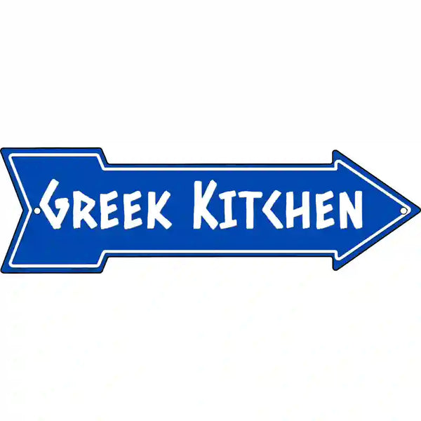 Greek Kitchen Blue Novelty Metal Arrow Sign | Smart Blonde