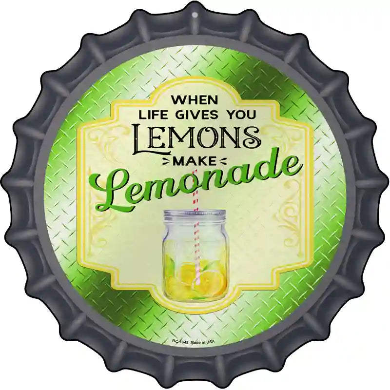 Make Lemonade Green Novelty Metal Bottle Cap Sign | Smart Blonde
