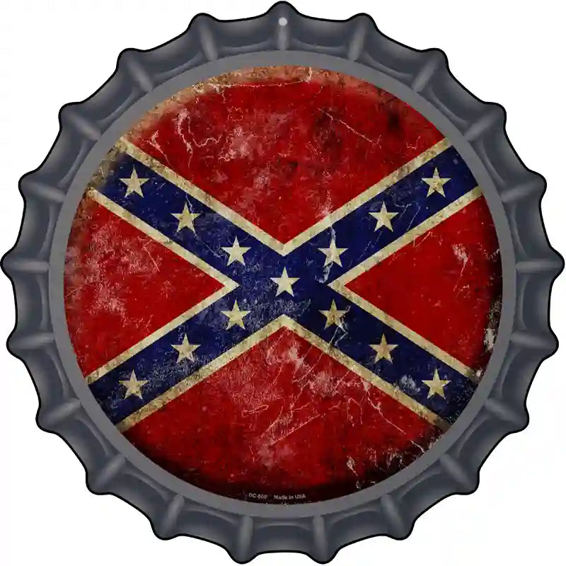 Confederate Flag Novelty Metal Bottle Cap Sign BC-500 | Smart Blonde