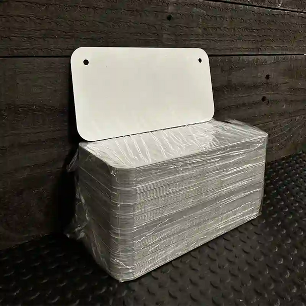 BULK-BP-000 White Dye Sublimation 3" x 6" Novelty Metal Bicycle License ...