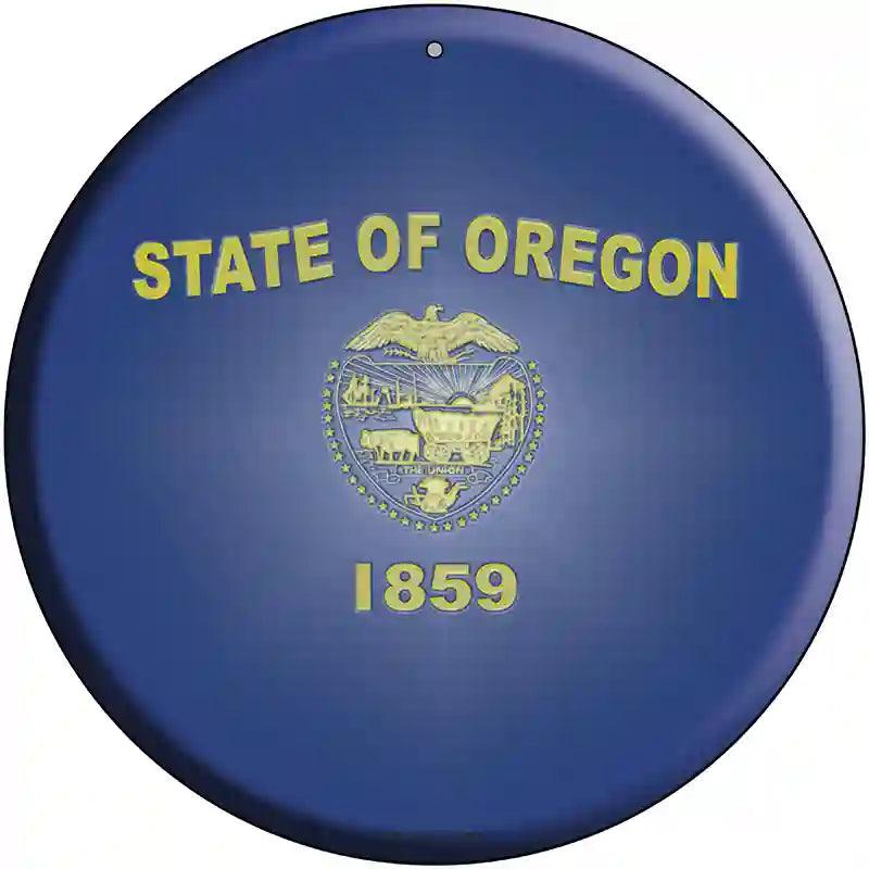 Oregon State Flag Metal Circular Sign | Smart Blonde