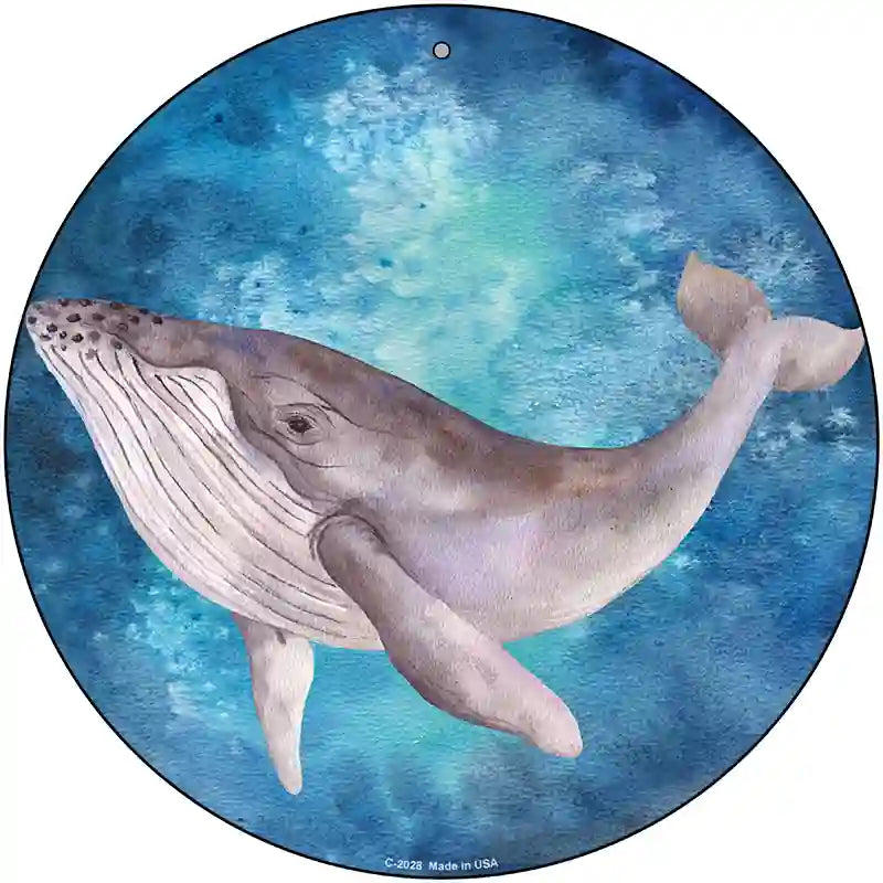 Humpback Whale Blue Wholesale Novelty Metal Circle Sign | Smart Blonde
