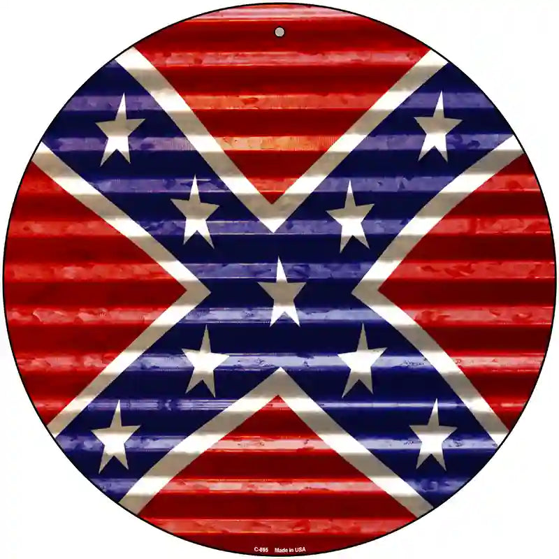 Confederate Flag Corrugated Effect Novelty Circular Sign C-895 | Smart ...