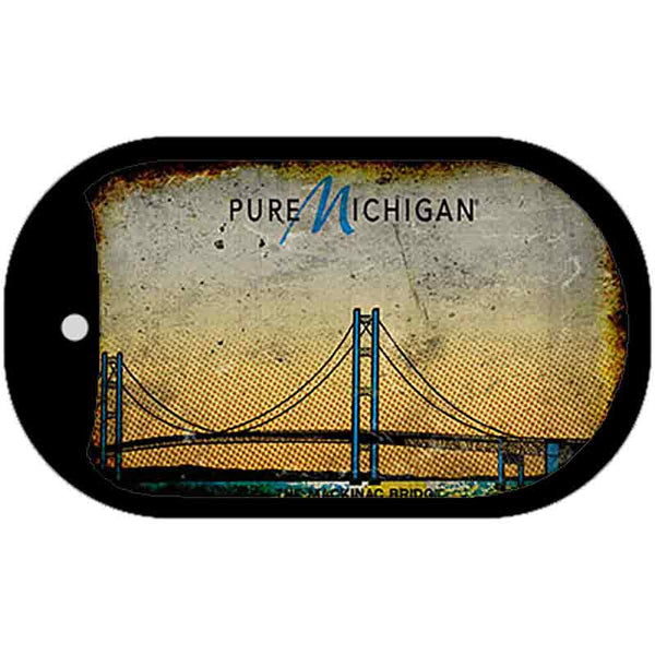 Pure Michigan Mackinac Bridge Rusty Novelty Metal Dog Tag Necklace ...