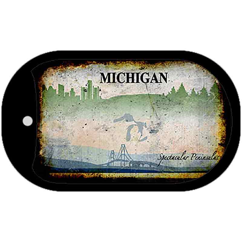 Michigan Rusty Blank Novelty Metal Dog Tag Necklace DT-8196 | Smart Blonde