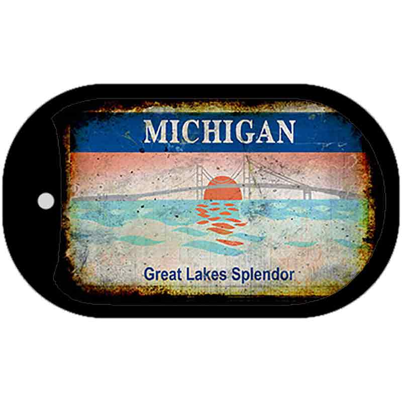 Michigan Rusty Blank Novelty Metal Dog Tag Necklace DT-8516 | Smart Blonde