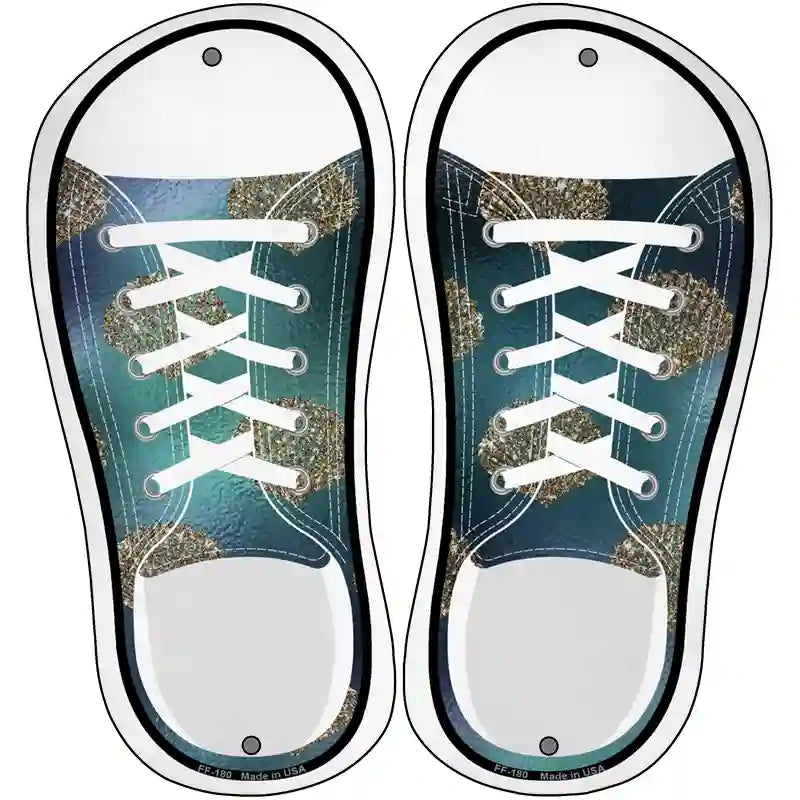 Seashell Aqua Novelty Metal Shoe Outlines (Set of 2) | Smart Blonde