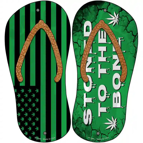 USA Weed|Stoned to the Bone Novelty Metal Flip Flops (Set of 2) | Smart ...