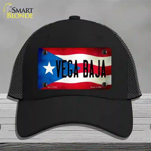 Vega Baja Puerto Rico Flag Novelty License Plate Hat | Smart Blonde