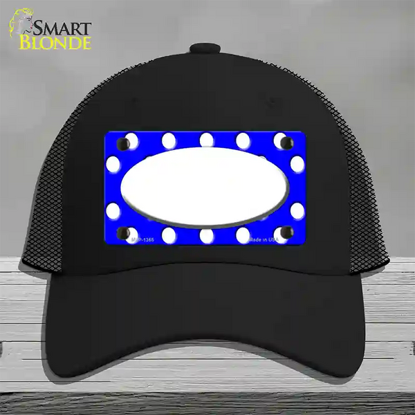 White Royal Blue Polka Dot Center Oval Novelty License Plate Hat ...