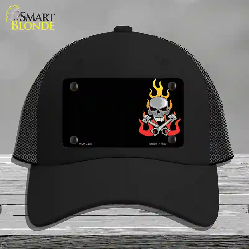 Gear Head Skull Offset Novelty License Plate Hat | Smart Blonde