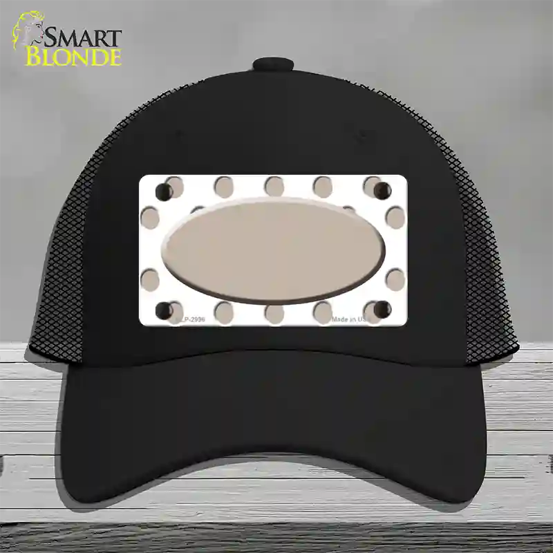 Tan White Polka Dot Tan Center Oval Novelty License Plate Hat | Smart ...