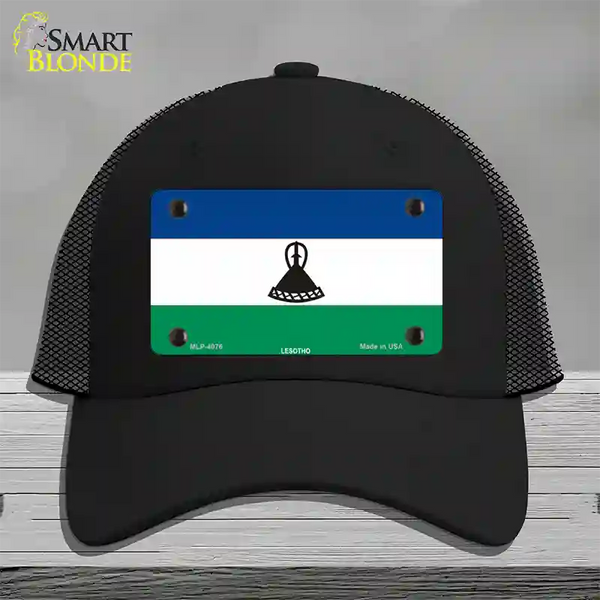 Lesotho Flag Novelty License Plate Hat | Smart Blonde