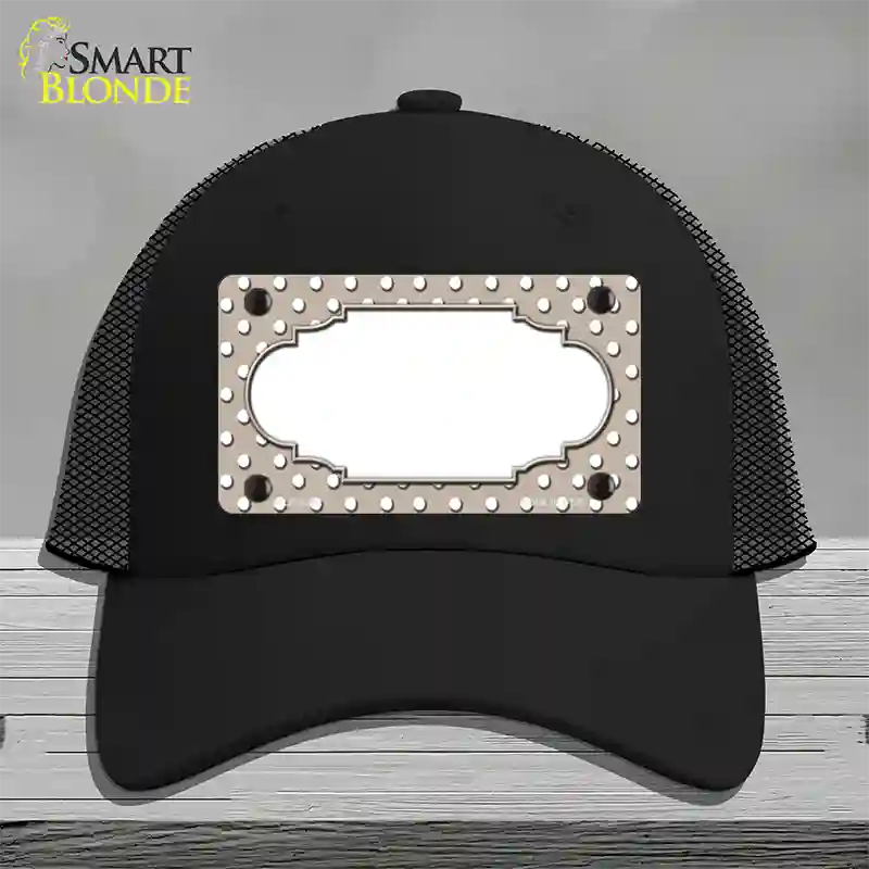 Scallop Tan White Polka Dot Novelty License Plate Hat | Smart Blonde