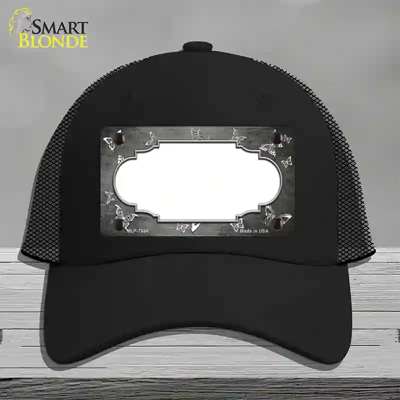 Gray White Scallop Butterfly Oil Rubbed Novelty License Plate Hat ...