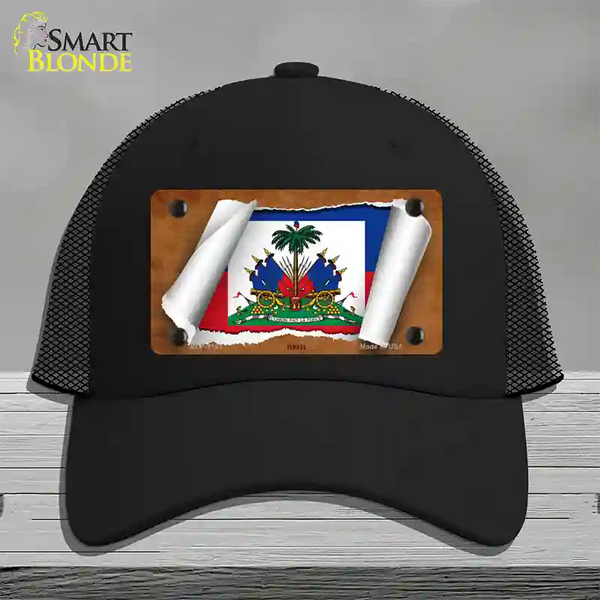 Haiti Flag Scroll Novelty License Plate Hat | Smart Blonde