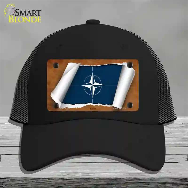 Nato Flag Scroll Novelty License Plate Hat | Smart Blonde
