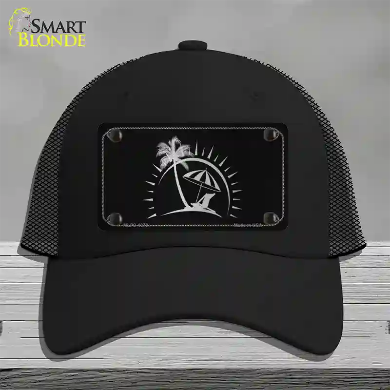 Beach Design Black Brushed Chrome Novelty License Plate Hat | Smart Blonde