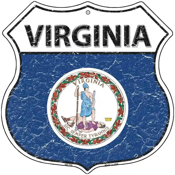 Virginia State Flag Highway Shield Metal Sign | Smart Blonde