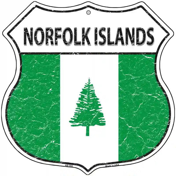 Norfolk Islands Flag Highway Shield Metal Sign | Smart Blonde