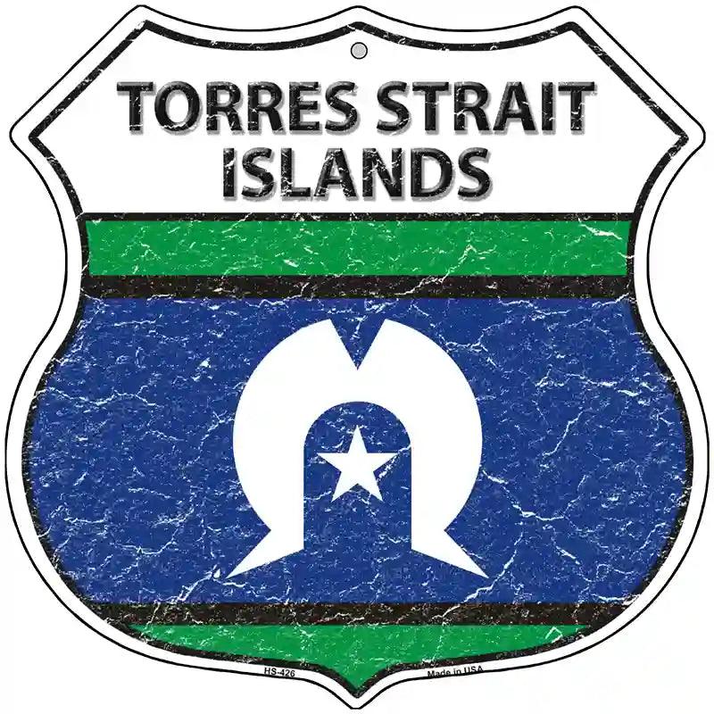 Torres Strait Islands Flag Highway Shield Metal Sign | Smart Blonde