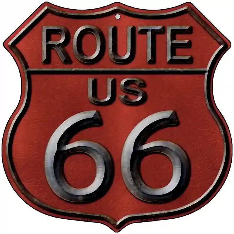 Route 66 Red Metal Novelty Highway Shield Sign – A Smart Blonde