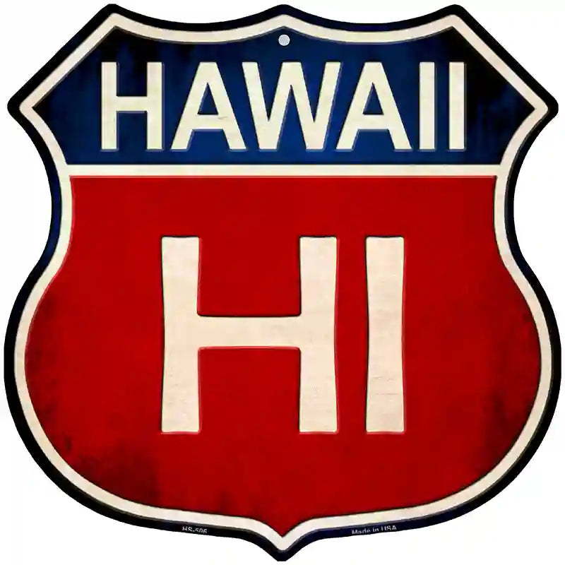 Hawaii Metal Novelty Highway Shield Sign | Smart Blonde