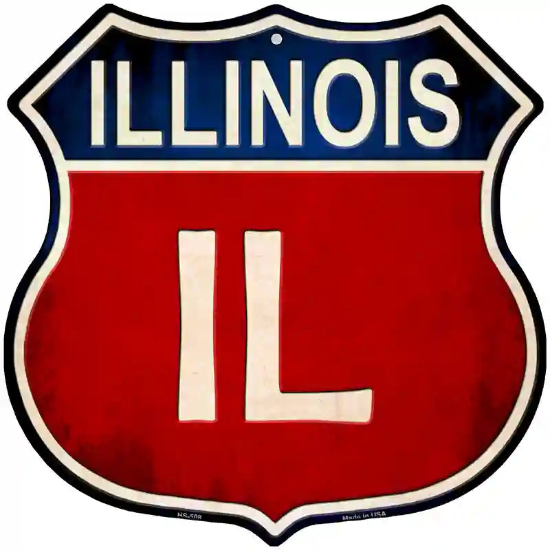 Illinois Metal Novelty Highway Shield Sign | Smart Blonde