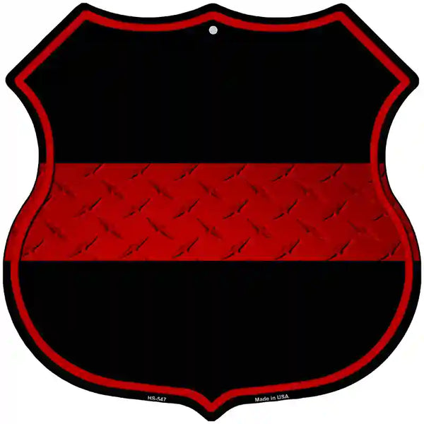 Thin Red Line Metal Novelty Highway Shield Sign | Smart Blonde