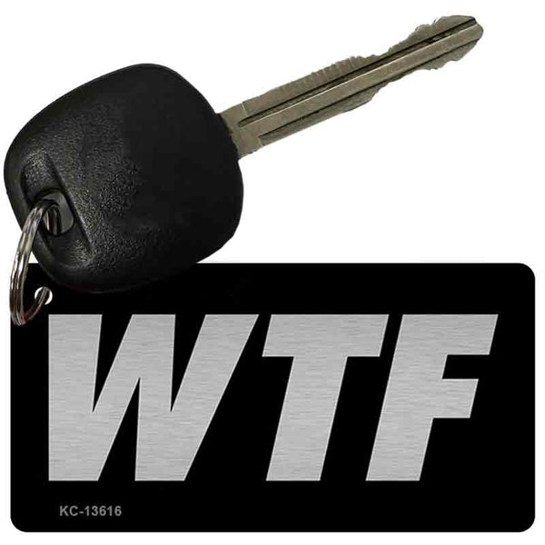 WTF Black Novelty Metal Key Chain KC-13616 | Smart Blonde